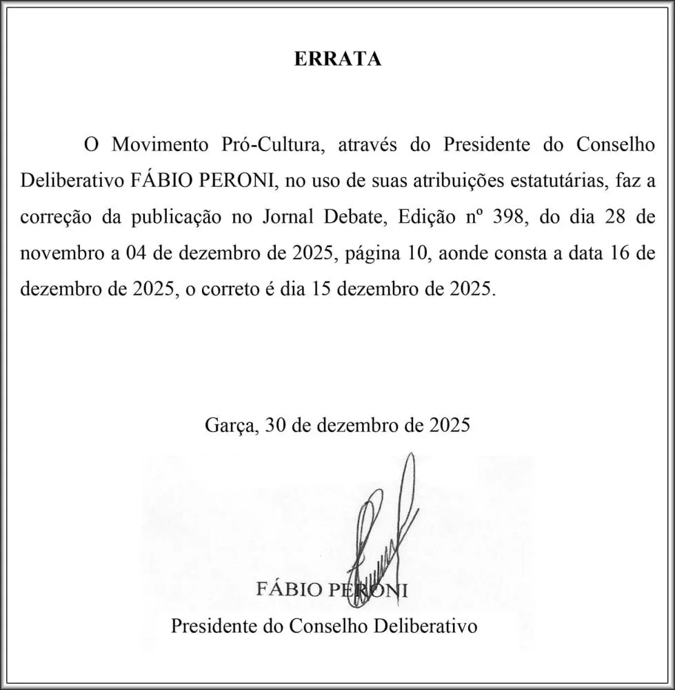 Errata - Movimento Pró-Cultura